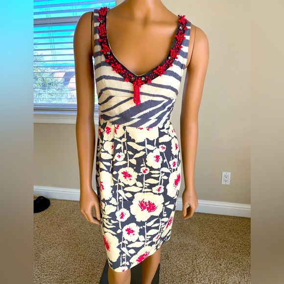 Nanette Lepore | Dresses | Nanette Lepore Fun Multiprint Spring Dress ...